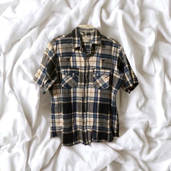 Dee Cee | Shirts | Vintage 6sdee Cee Westernshort Sleeve Flannel Shirt ...